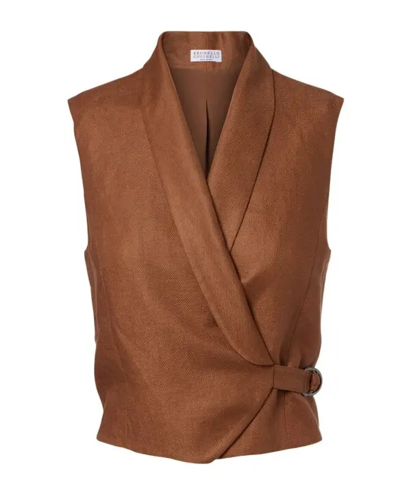 Brunello Cucinelli Monili Linen Vest