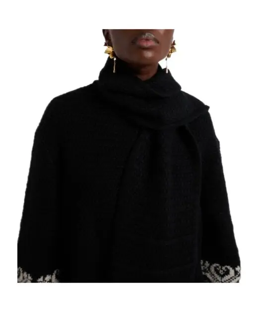 Polo Ralph Lauren Wool Blend Knit Cardigan With Jacquard Motifs And Fringe