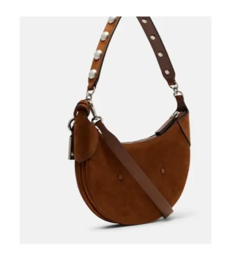 Polo Ralph Lauren Polo Id Mini Studded Suede Shoulder Bag