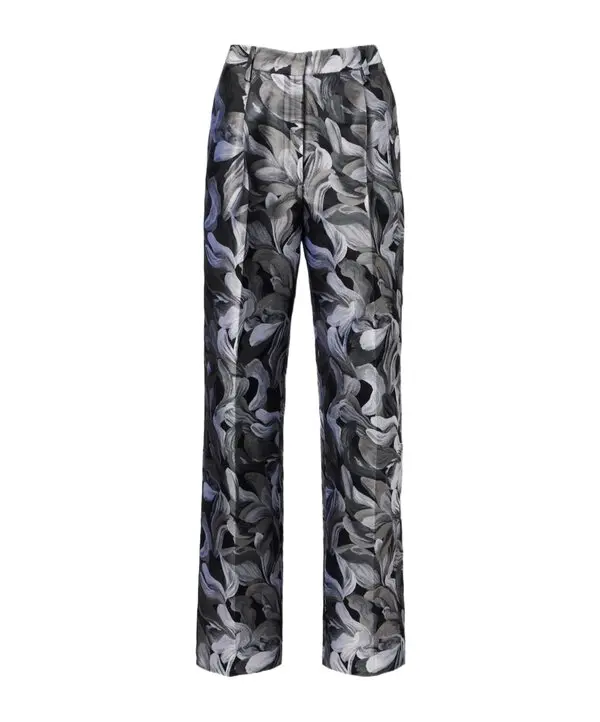 Dries Van Noten Jacquard High-rise Wool Straight Pants - Black