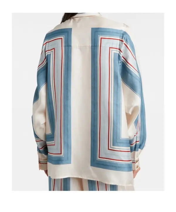 Zimmermann Striped Scarf-detail Silk Shirt