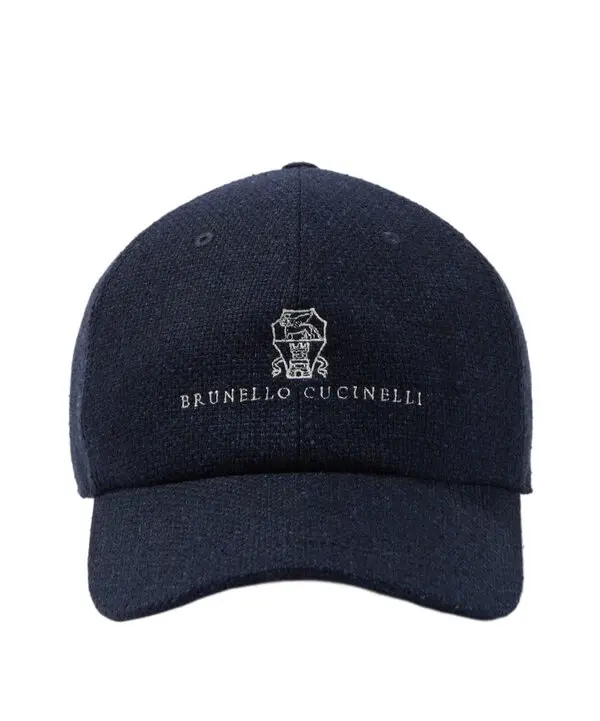 Brunello Cucinelli Logo Silk, Linen, And Wool Baseball Cap