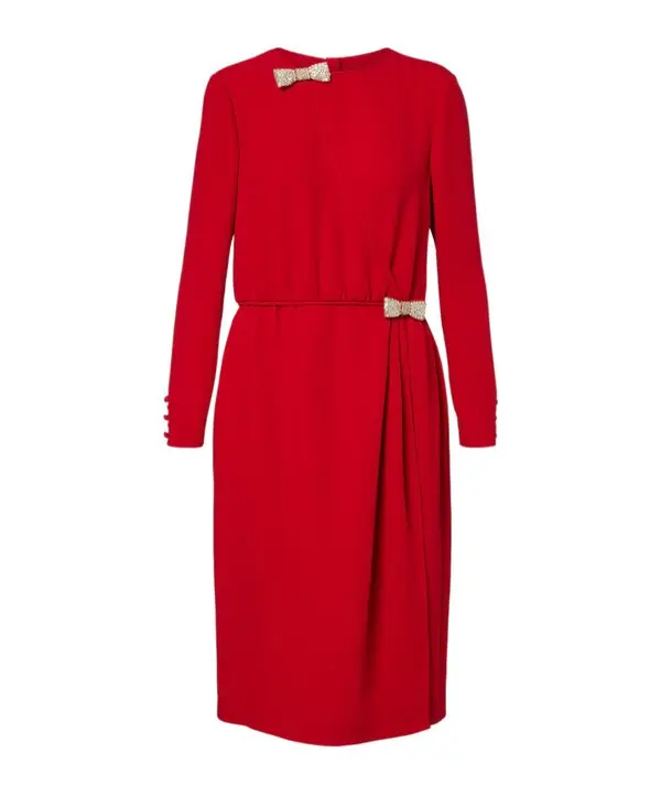 Valentino Garavani Embellished Silk Midi Dress - Red