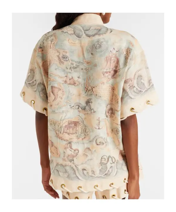 Zimmermann Printed Linen Shirt