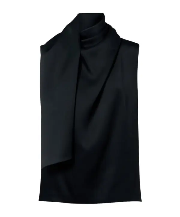 Khaite Loe Scarf-detail Crêpe Satin Top