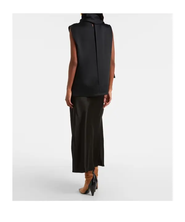 Khaite Loe Scarf-detail Crêpe Satin Top