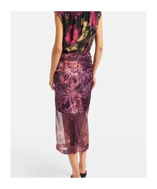 Dries Van Noten Layered Printed Silk-blend Midi Skirt