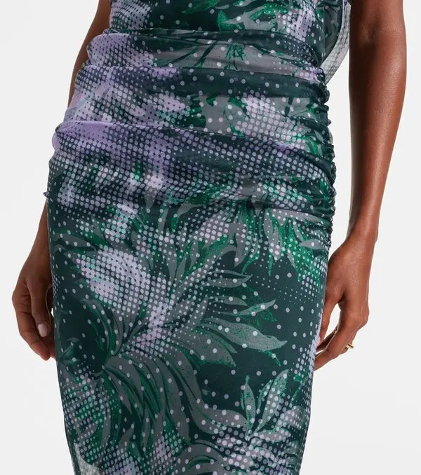 Dries Van Noten Printed Silk-blend Midi Skirt