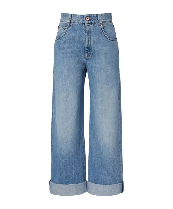 Brunello Cucinelli Logo Wide-leg Jeans