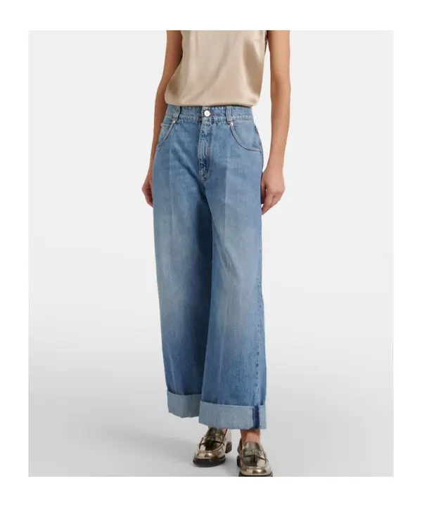 Brunello Cucinelli Logo Wide-leg Jeans