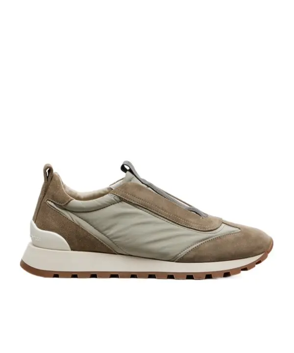Brunello Cucinelli Monili Suede-trimmed Sneakers