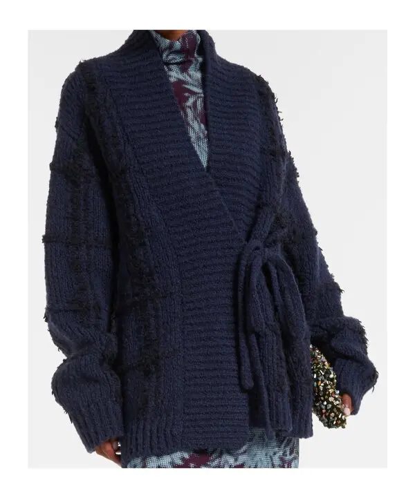 Dries Van Noten Checked Wool Cardigan