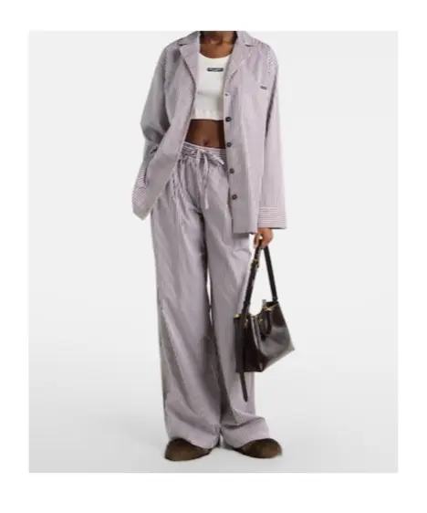 Dolce & Gabbana Striped Cotton And Silk Wide-leg Pants