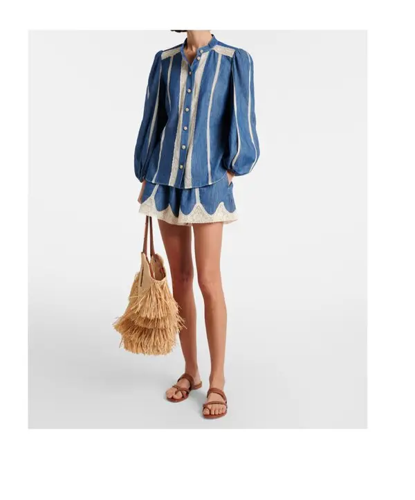 Zimmermann Awaken Lace-trimmed Denim Shirt