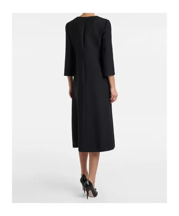 Valentino Garavani Crepe Couture Embellished Midi Dress