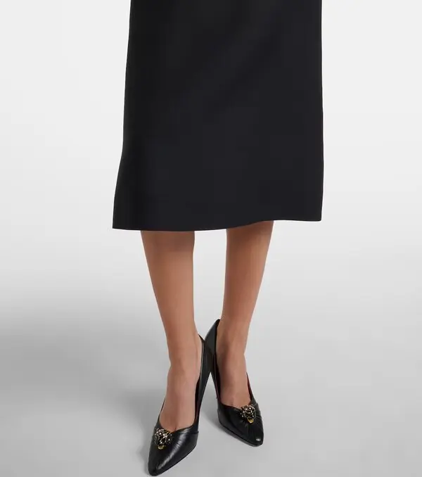 Valentino Garavani Crepe Couture Embellished Midi Dress
