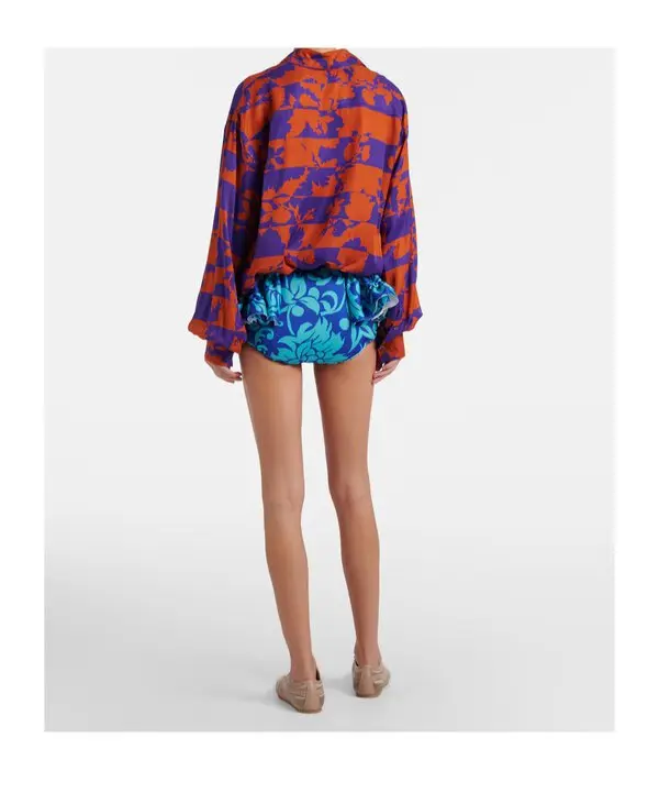 Dries Van Noten Ruffled Printed Shorts