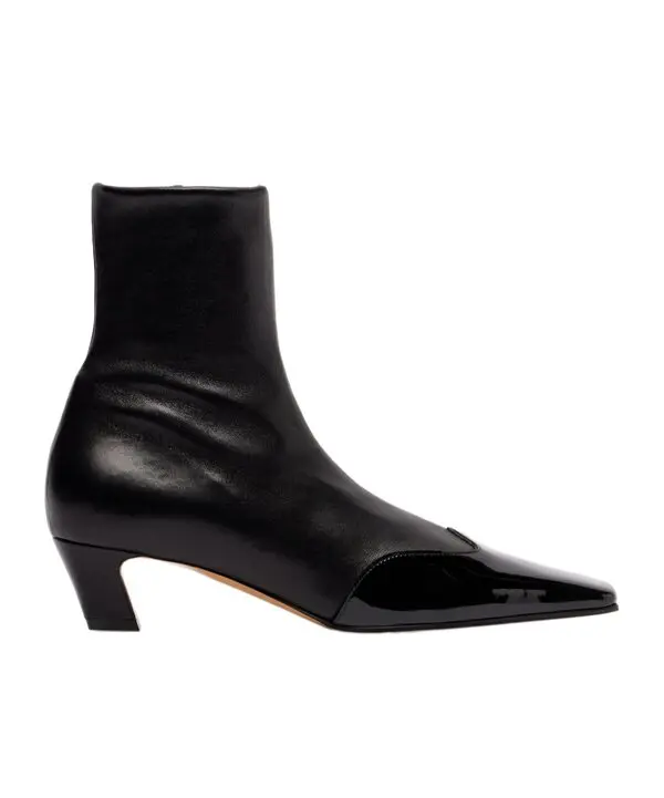 Khaite Nevada 85 Leather Ankle Boots - Black