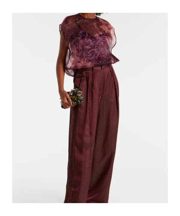 Dries Van Noten Layered Printed Silk-blend Top