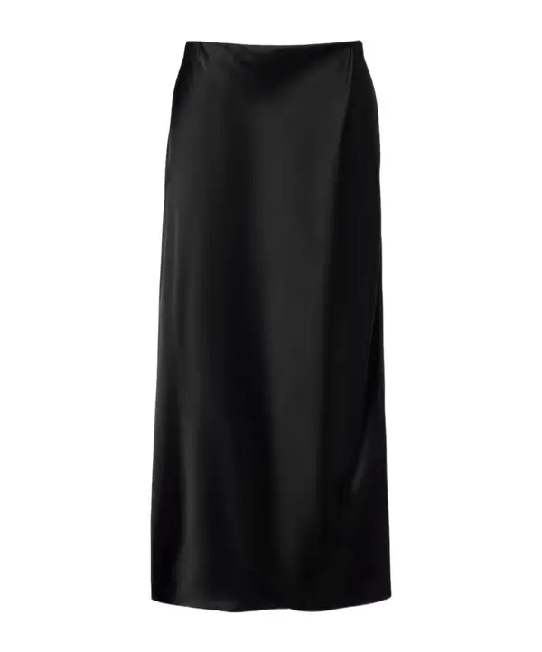Khaite Demi Satin Midi Skirt