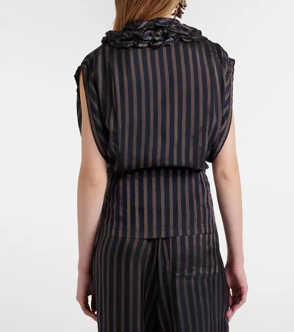 Dries Van Noten Ruffled Striped Top