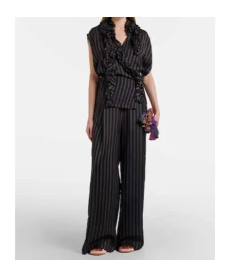 Dries Van Noten Ruffled Striped Top