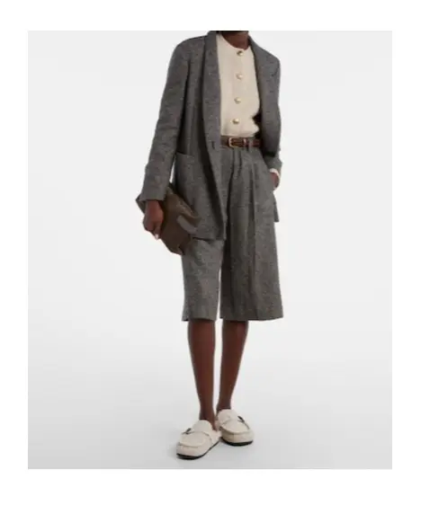 Brunello Cucinelli Shearling-lined Suede Slippers