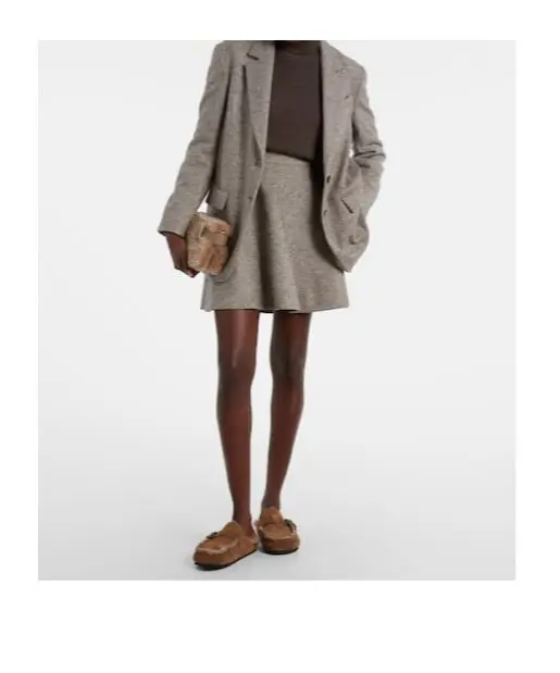 Brunello Cucinelli Shearling-lined Suede Slippers