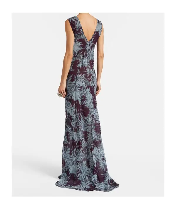 Dries Van Noten Printed Chiffon Gown