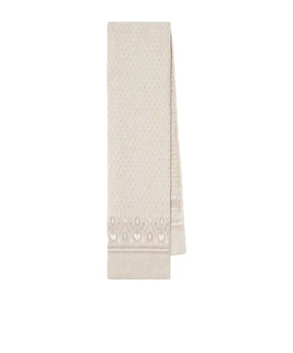 Khaite Lucerne Fair Isle Cashmere Scarf - Beige