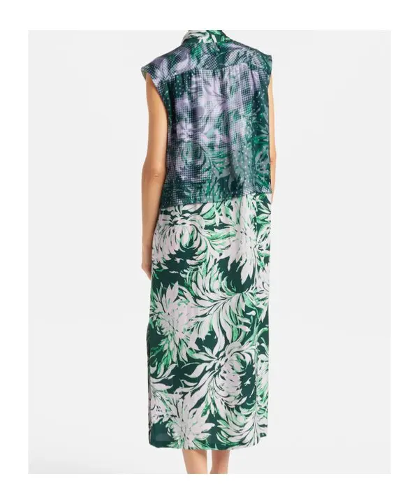Dries Van Noten Printed Tie-neck Midi Dress