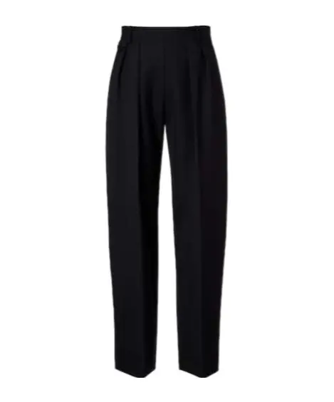Khaite Dugan Wool Tapered Pants - Black