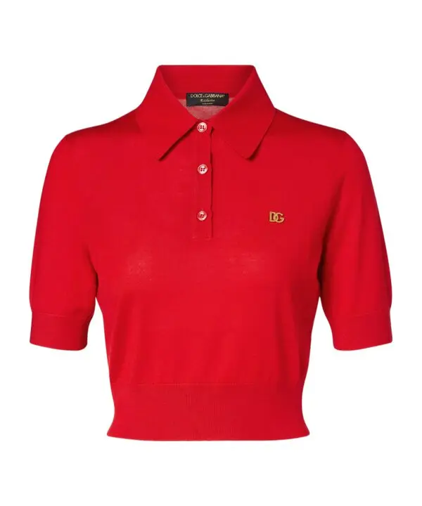Dolce & Gabbana Knitted Cashmere And Silk Polo Shirt