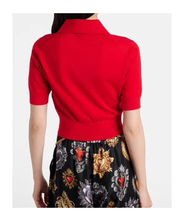 Dolce & Gabbana Knitted Cashmere And Silk Polo Shirt