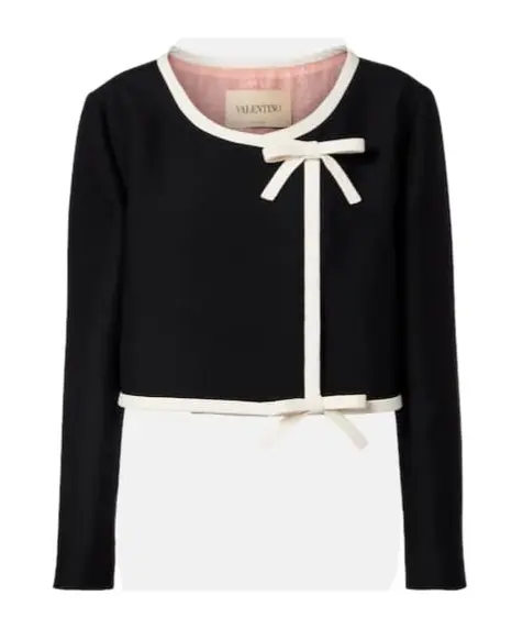 Valentino Garavani Crepe Couture Bow-detail Cropped Jacket