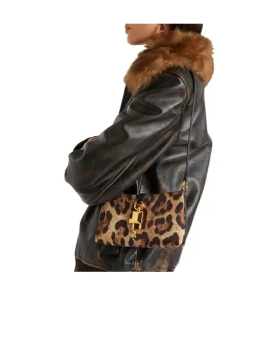 Dolce & Gabbana Lock Leopard-print Canvas Shoulder Bag