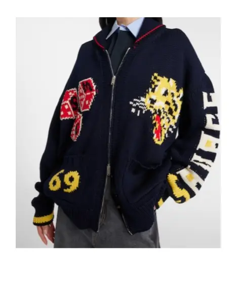 Stella McCartney Intarsia Cotton Zip-up Cardigan