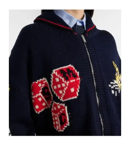 Stella McCartney Intarsia Cotton Zip-up Cardigan