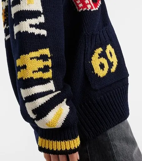 Stella McCartney Intarsia Cotton Zip-up Cardigan