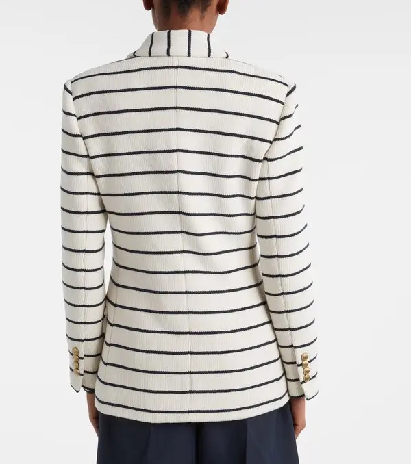 Brunello Cucinelli Knitted Striped Cotton Blazer