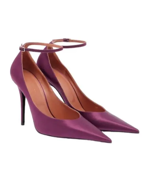 Amina Muaddi Purple High Heels - Red