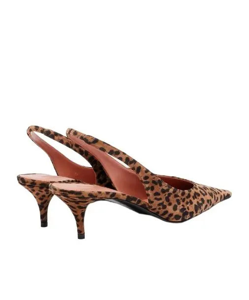 Amina Muaddi Leopard-print Suede Slingback Pumps