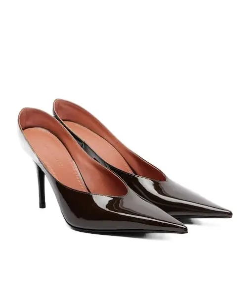 Amina Muaddi Patent Leather Pumps