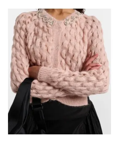 Simone Rocha Embellished Mohair-blend Cardigan