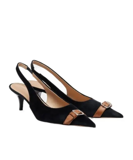 J.W.ANDERSON Leather-trimmed Velvet Slingback Pumps