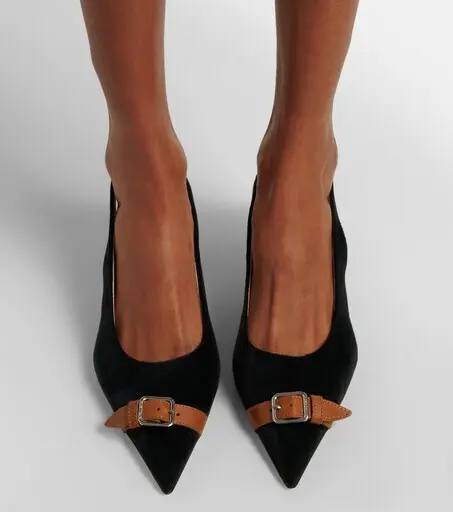 J.W.ANDERSON Leather-trimmed Velvet Slingback Pumps