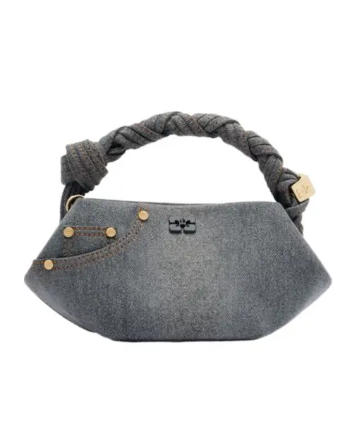 GANNI Bou Mini Denim Top-handle Bag