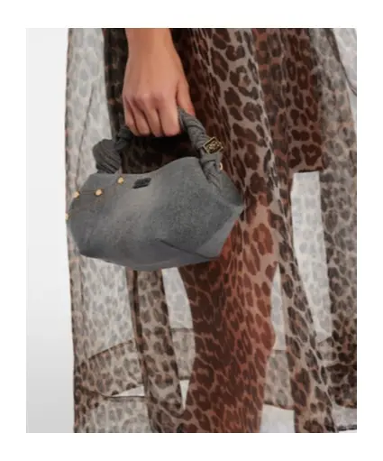 GANNI Bou Mini Denim Top-handle Bag