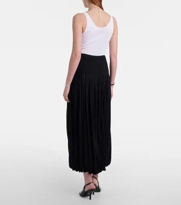 TOTEME Gathered Jersey Midi Skirt