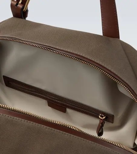 Giorgio Armani Leather-trimmed Canvas Duffel Bag